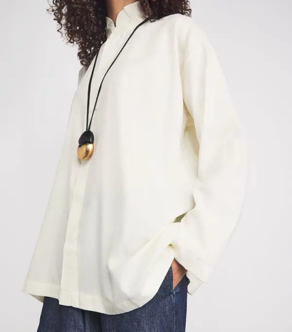 Eskandar Brushed Double Stand-collar Shirt