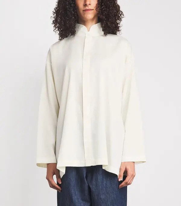 Eskandar Brushed Double Stand-collar Shirt