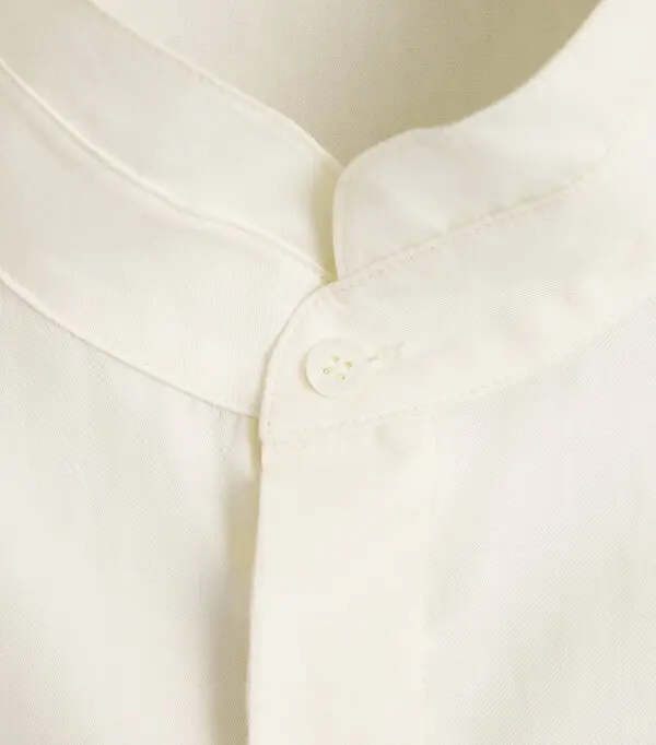 Eskandar Brushed Double Stand-collar Shirt
