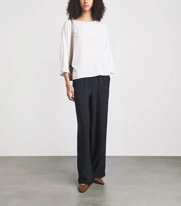 Eskandar Silk Flared Trousers