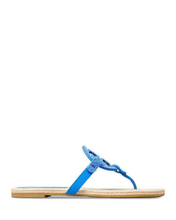 Tory Burch Beaded Espadrille Sandals - Deep Blue