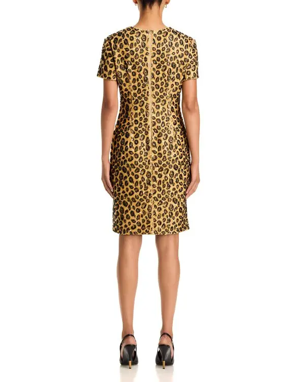 TOCCIN Yvette Embellished Leopard Print Dress