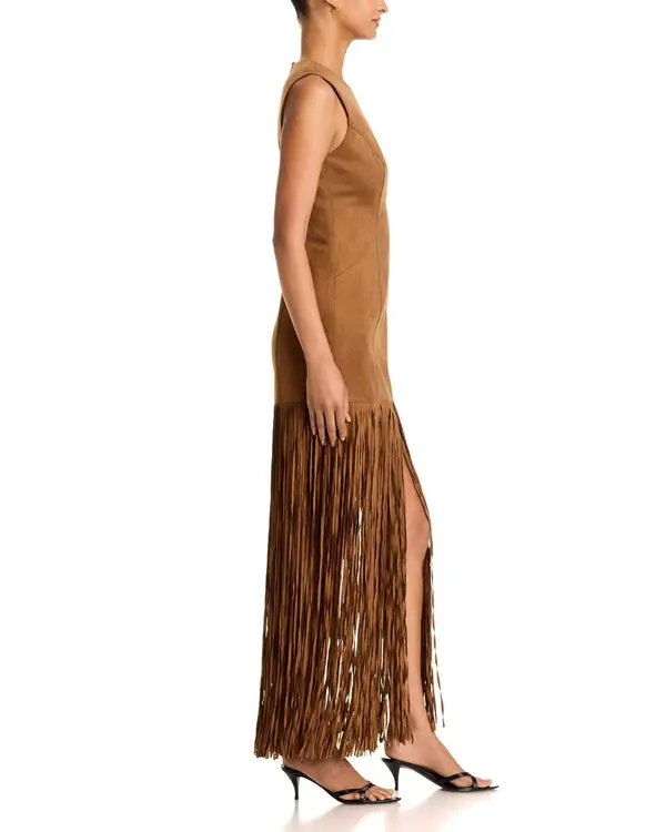 TOCCIN Seamed Fringe Mini Dress