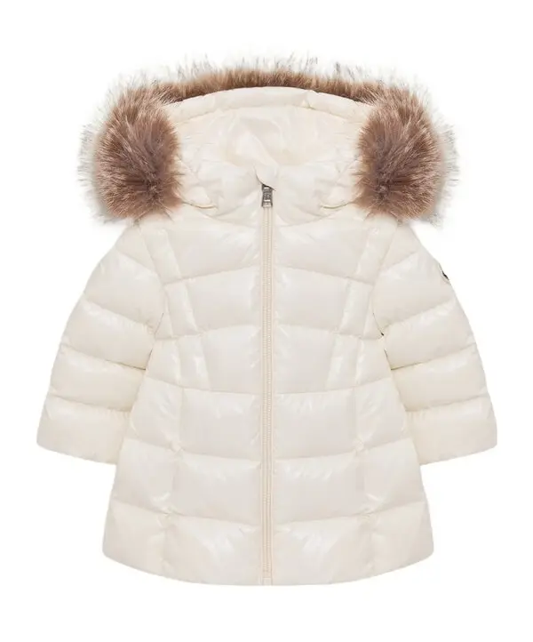 Moncler Emma Hooded Down Jacket With Fur Trim