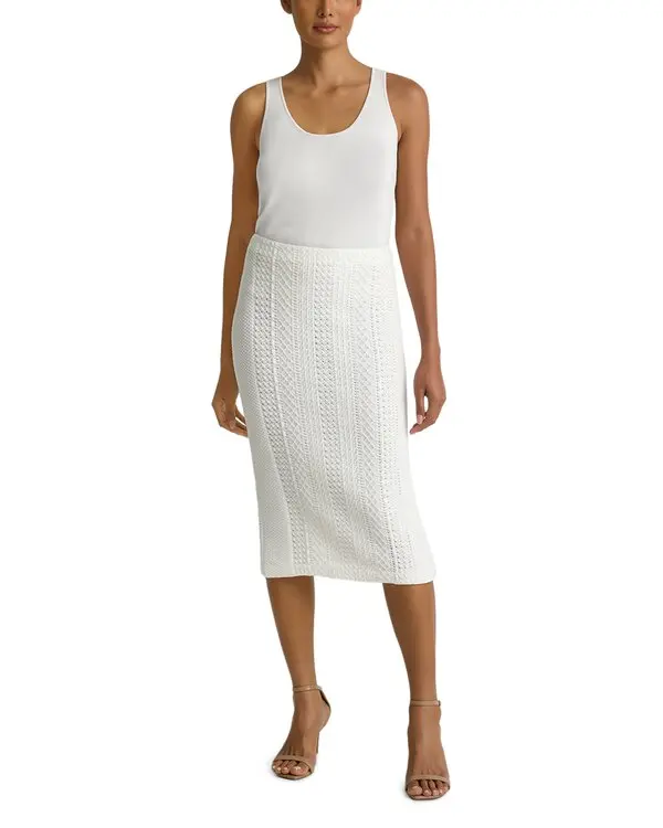 St. John Textured Crochet Midi Skirt