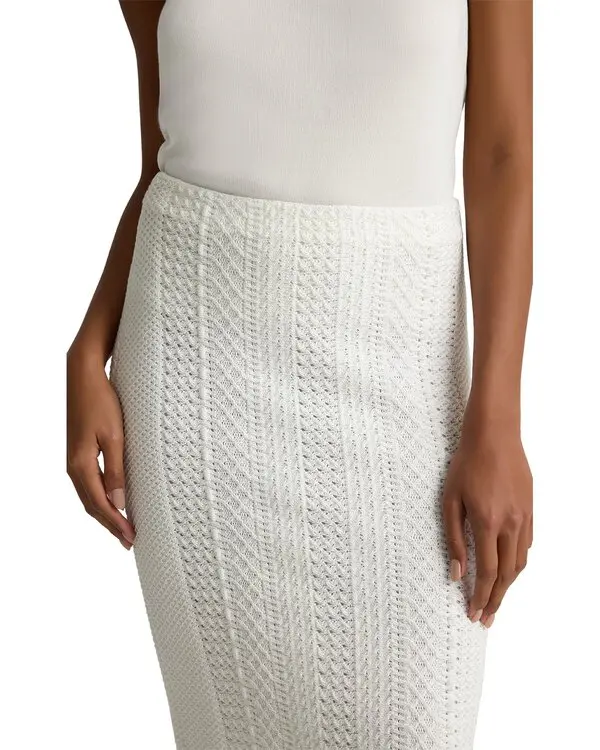 St. John Textured Crochet Midi Skirt