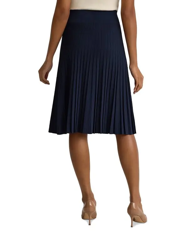 St. John Rivieracrep Knit Pleated Midi Skirt