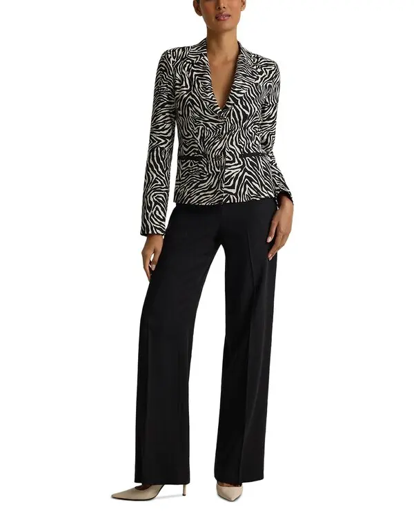 St. John Zebra Print Notched Collar Blazer