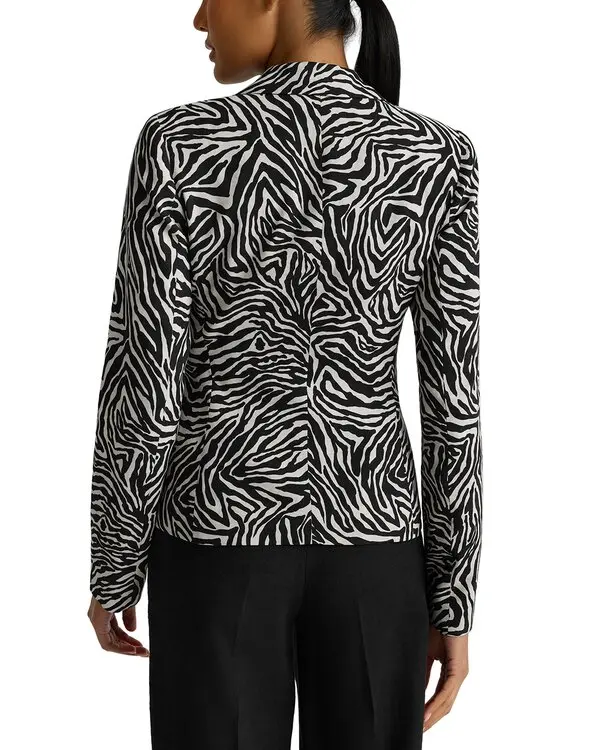 St. John Zebra Print Notched Collar Blazer