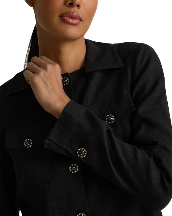 St. John Stretch Linen Blend Jacket