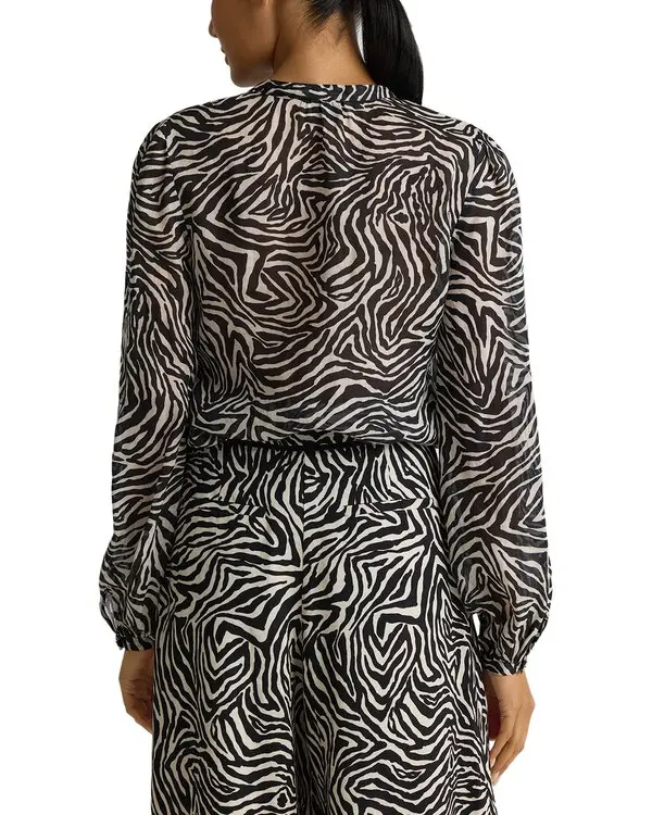 St. John Printed V Neck Tunic Top