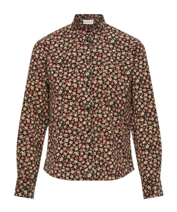 Moncler Floral Print Long-sleeve Shirt - Black