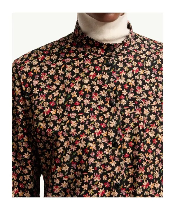 Moncler Floral Print Long-sleeve Shirt - Black