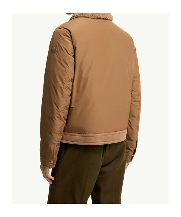 Moncler Zerique Shearling Suede Short Down Jacket