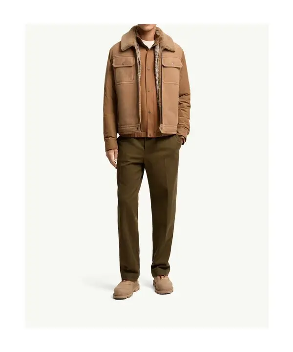 Moncler Zerique Shearling Suede Short Down Jacket
