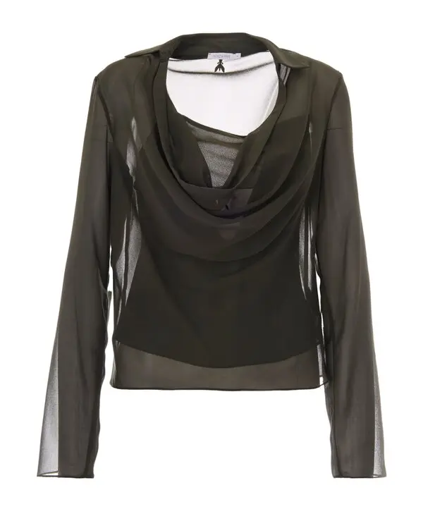 Patrizia Pepe Draped Semi-sheer Top