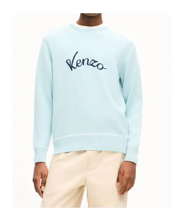 Kenzo Varsity Embroidered Jumper In Wool Cotton
