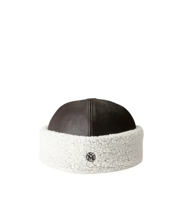 MAISON MICHEL Dome Hat With Fur Trim