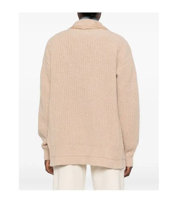 ERMANNO FIRENZE Lace-trimmed Ribbed Cardigan