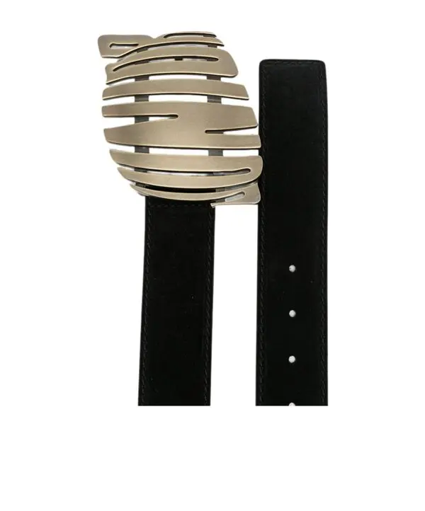 JEAN PAUL GAULTIER Logo-buckle Suede Belt
