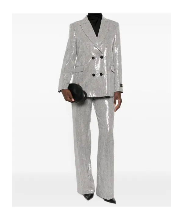 ERMANNO FIRENZE Sequin-embellished Houndstooth Trousers