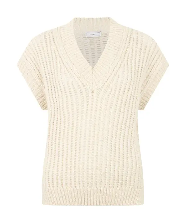 Peserico Cable Knit V-neck Knitted Top
