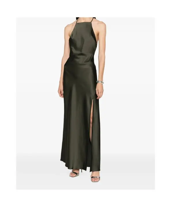 Patrizia Pepe Satin Halterneck Dress
