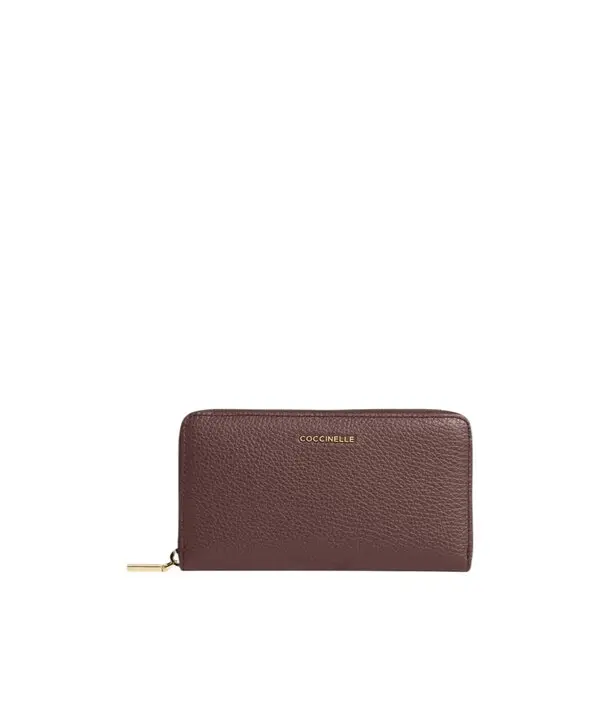 COCCINELLE Metallic Grained Leather Wallet