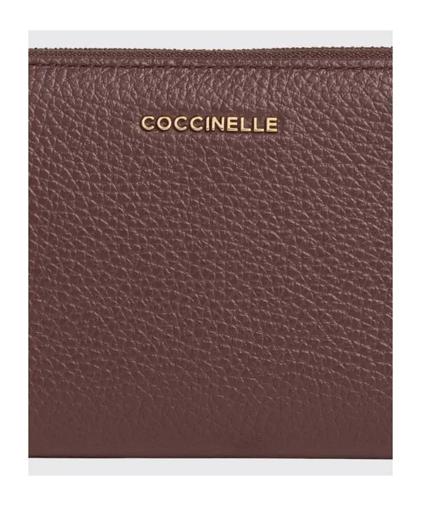 COCCINELLE Metallic Grained Leather Wallet