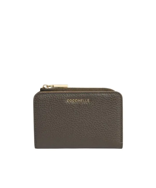 COCCINELLE Small Metallic Grained-leather Wallet