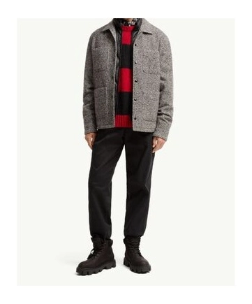 Moncler Melange Logo Patch Button-up Shirt
