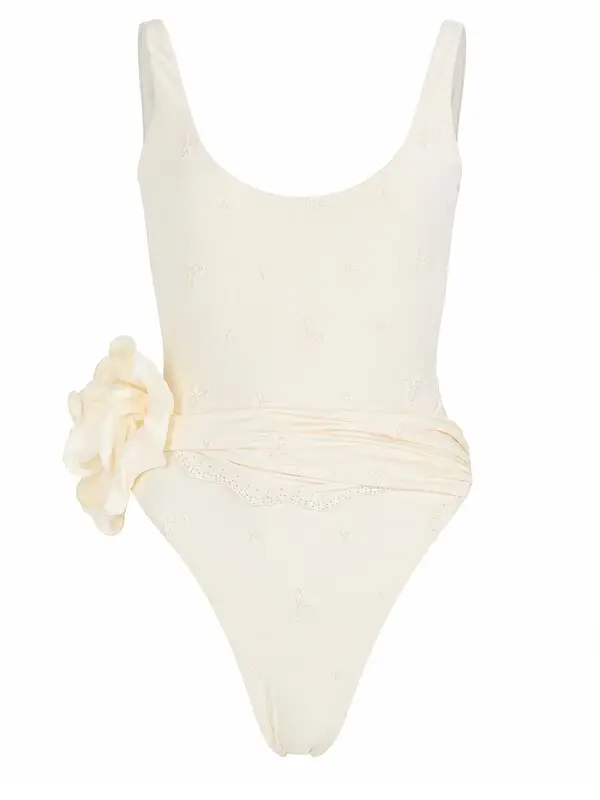 Magda Butrym Embellished One-piece Swimsuit With Embroidered Roses