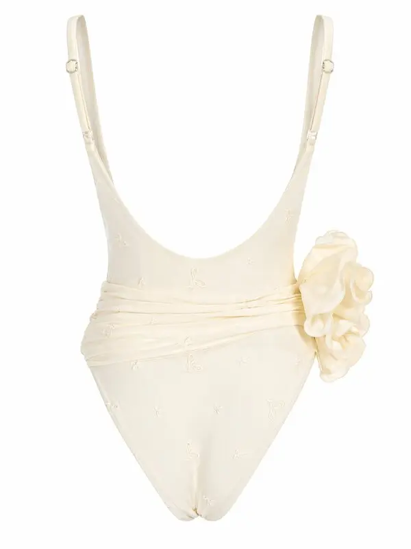 Magda Butrym Embellished One-piece Swimsuit With Embroidered Roses