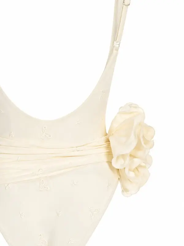 Magda Butrym Embellished One-piece Swimsuit With Embroidered Roses