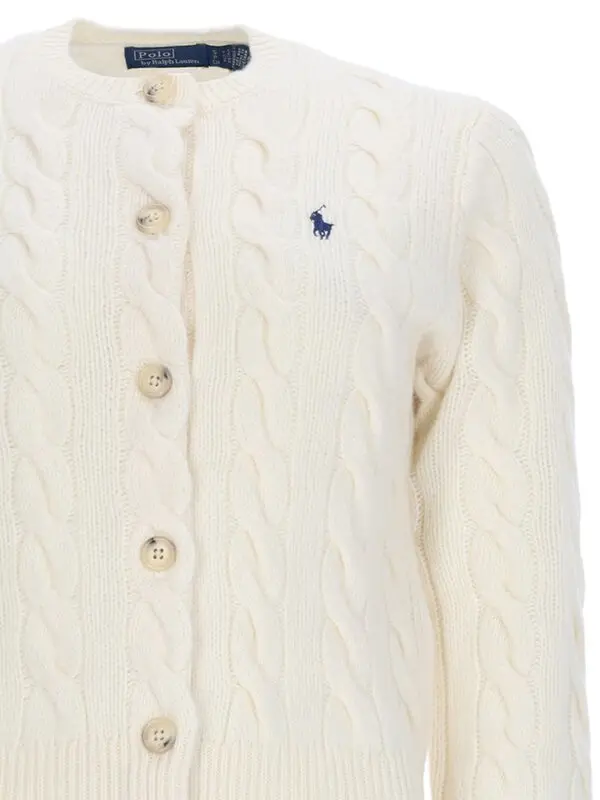 Polo Ralph Lauren Cardigan A Trecce Con Logo