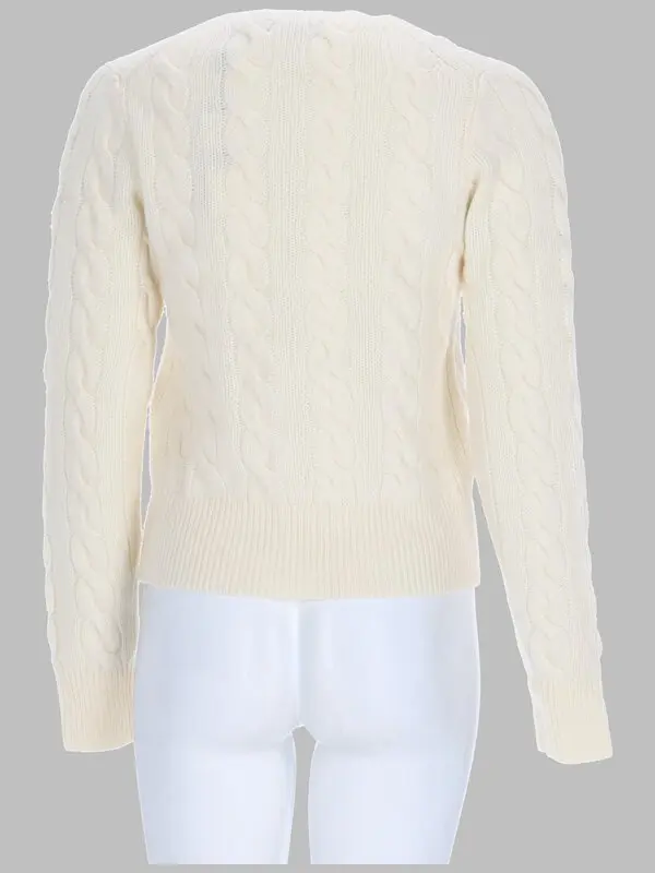 Polo Ralph Lauren Cardigan A Trecce Con Logo