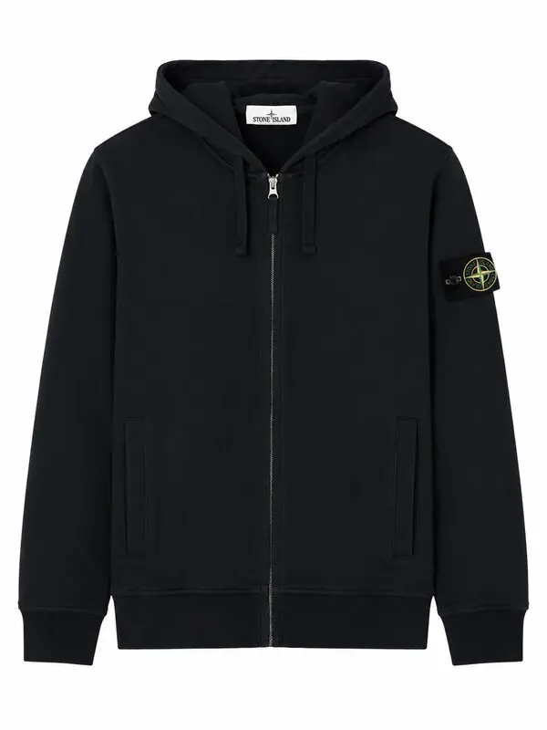 Stone Island Felpa Con Patch Logo E Zip