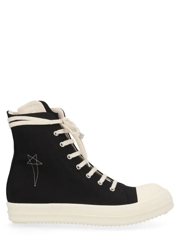 Rick Owens High Top Sneakers In Denim