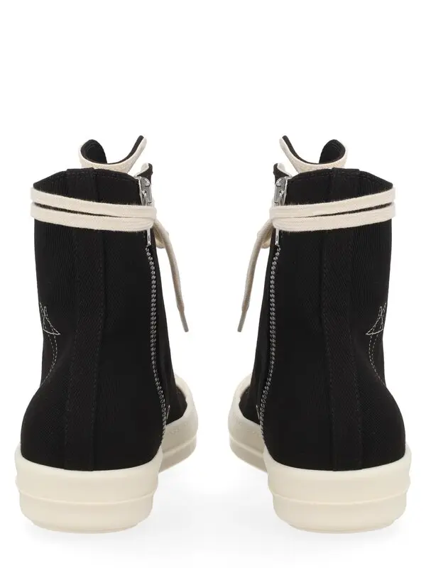 Rick Owens High Top Sneakers In Denim