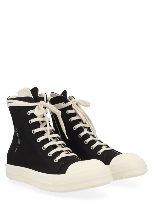 Rick Owens High Top Sneakers In Denim