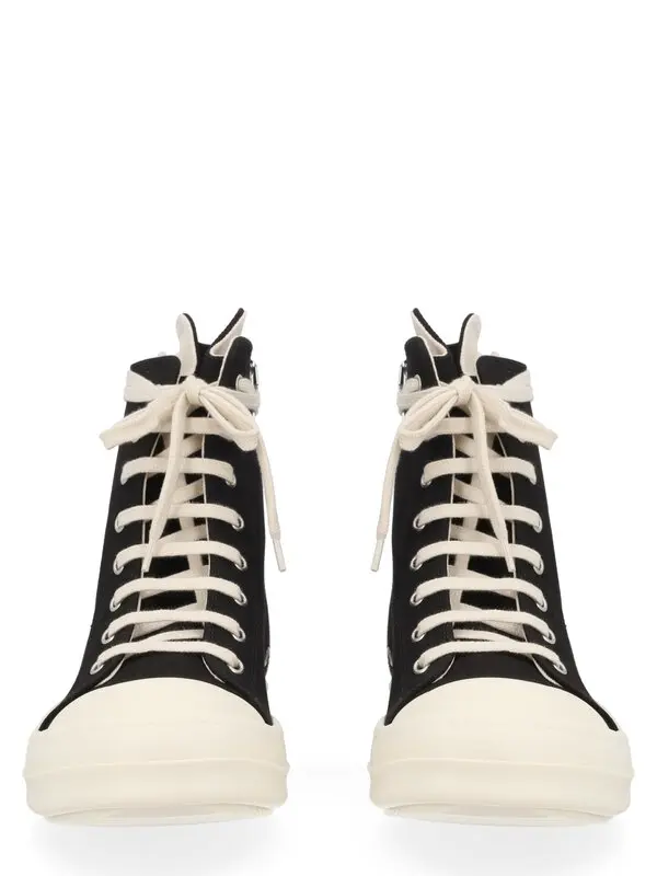 Rick Owens High Top Sneakers In Denim