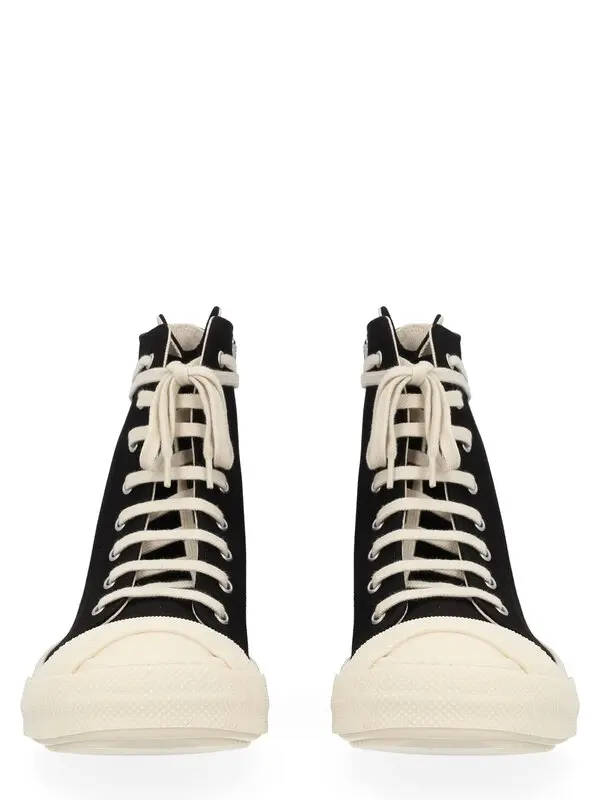 Rick Owens High Top Sneakers In Denim