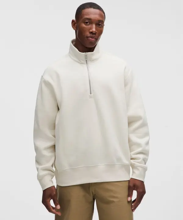 Lululemon Steady State Superloft Half Zip Sweatshirt - Light Ivory
