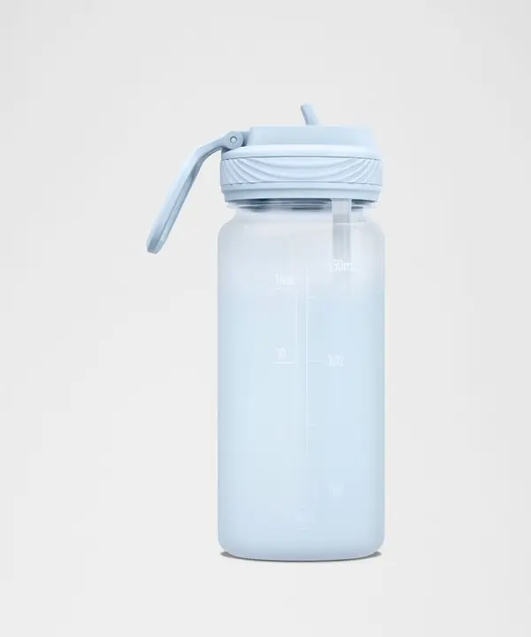 Lululemon Back To Life Clear Bottle 18oz Straw Lid - Starch Blue