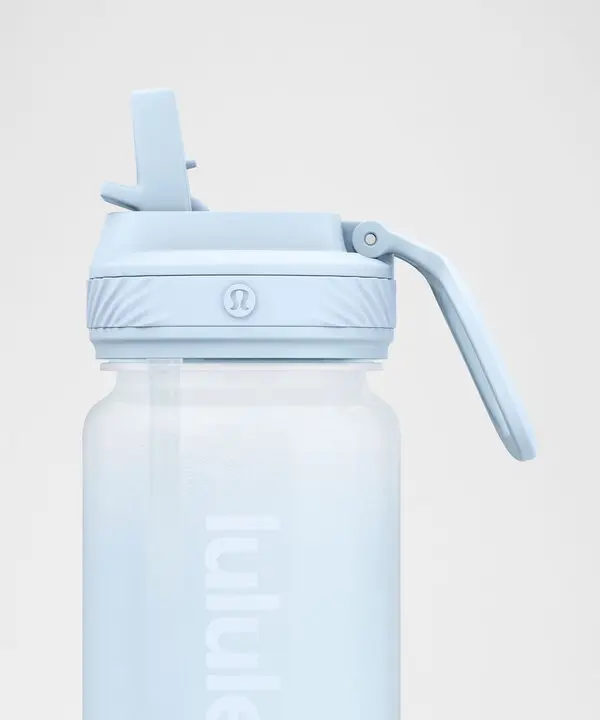 Lululemon Back To Life Clear Bottle 18oz Straw Lid - Starch Blue