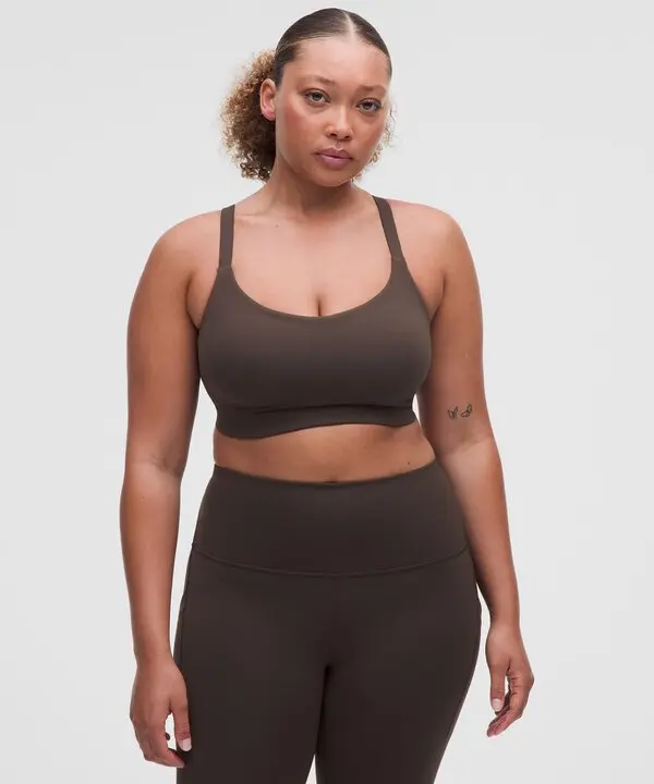 Lululemon Wunder Train Strappy Racer Bra - Mahogany Muse