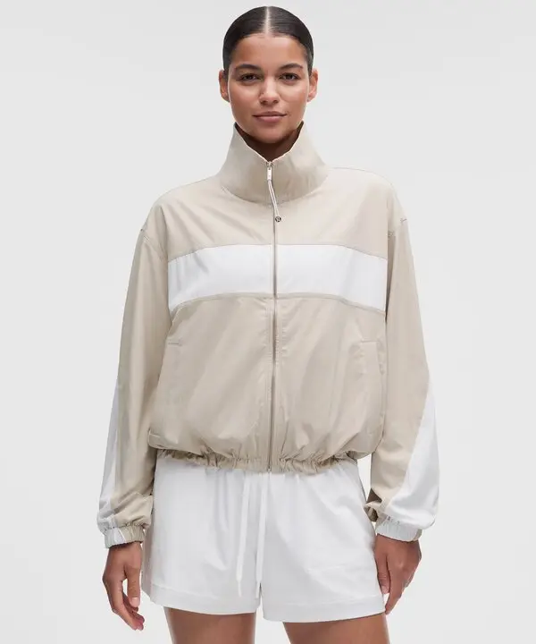 Lululemon Dance Studio Evolve Track Jacket - Sand Dollar/white