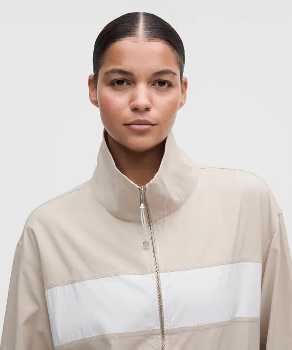Lululemon Dance Studio Evolve Track Jacket - Sand Dollar/white