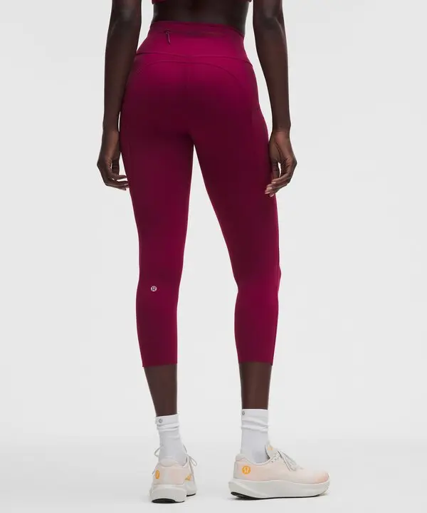 Lululemon Fast And Free 6-pocket High-rise Crop 23 - Raspberry Rave