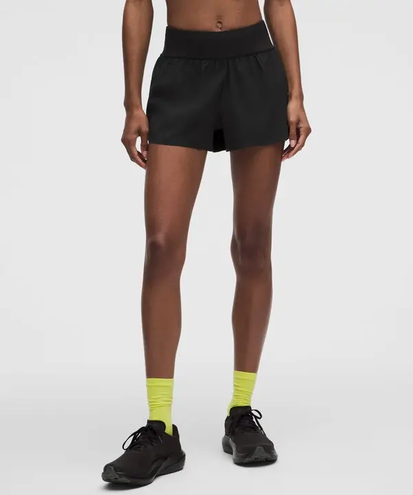 Lululemon Fast And Free Mid-rise Split Short 3 - Black